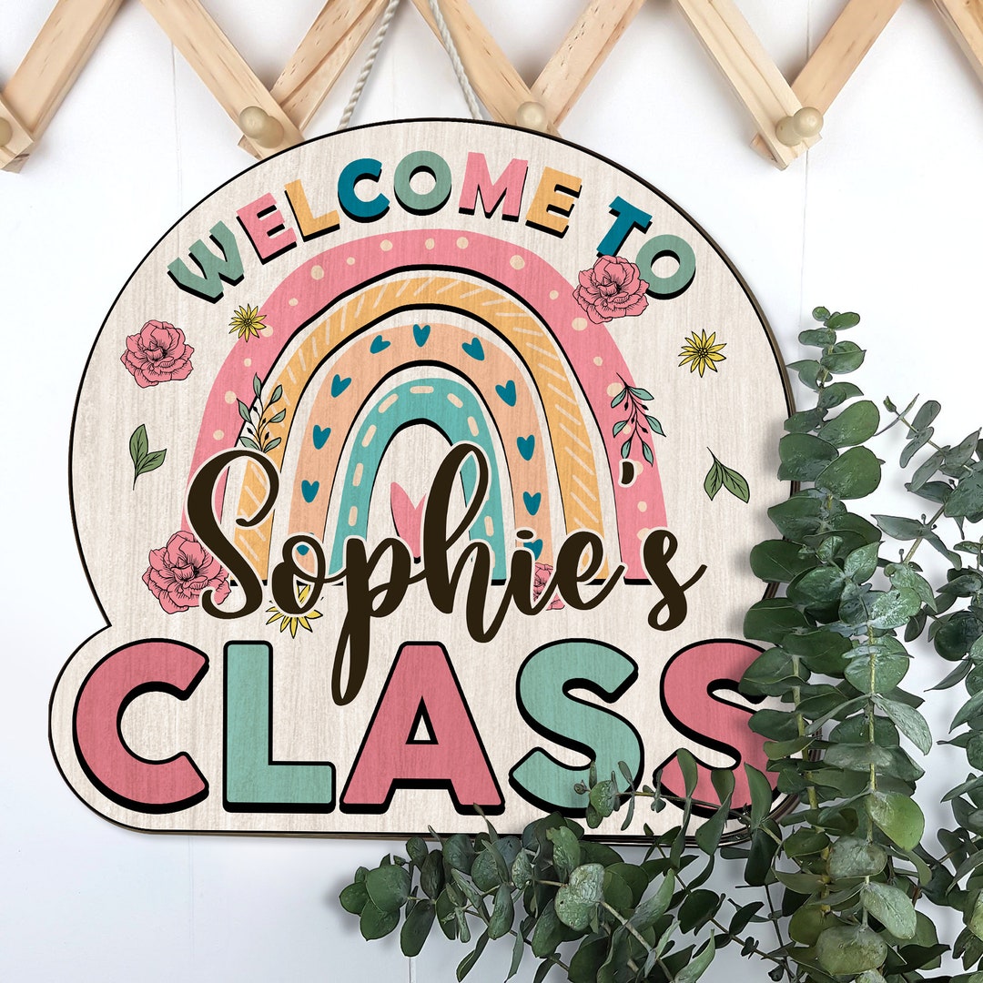 Personalized Teacher Door Sign, Classroom Decor, Custom Teacher Gifts ...