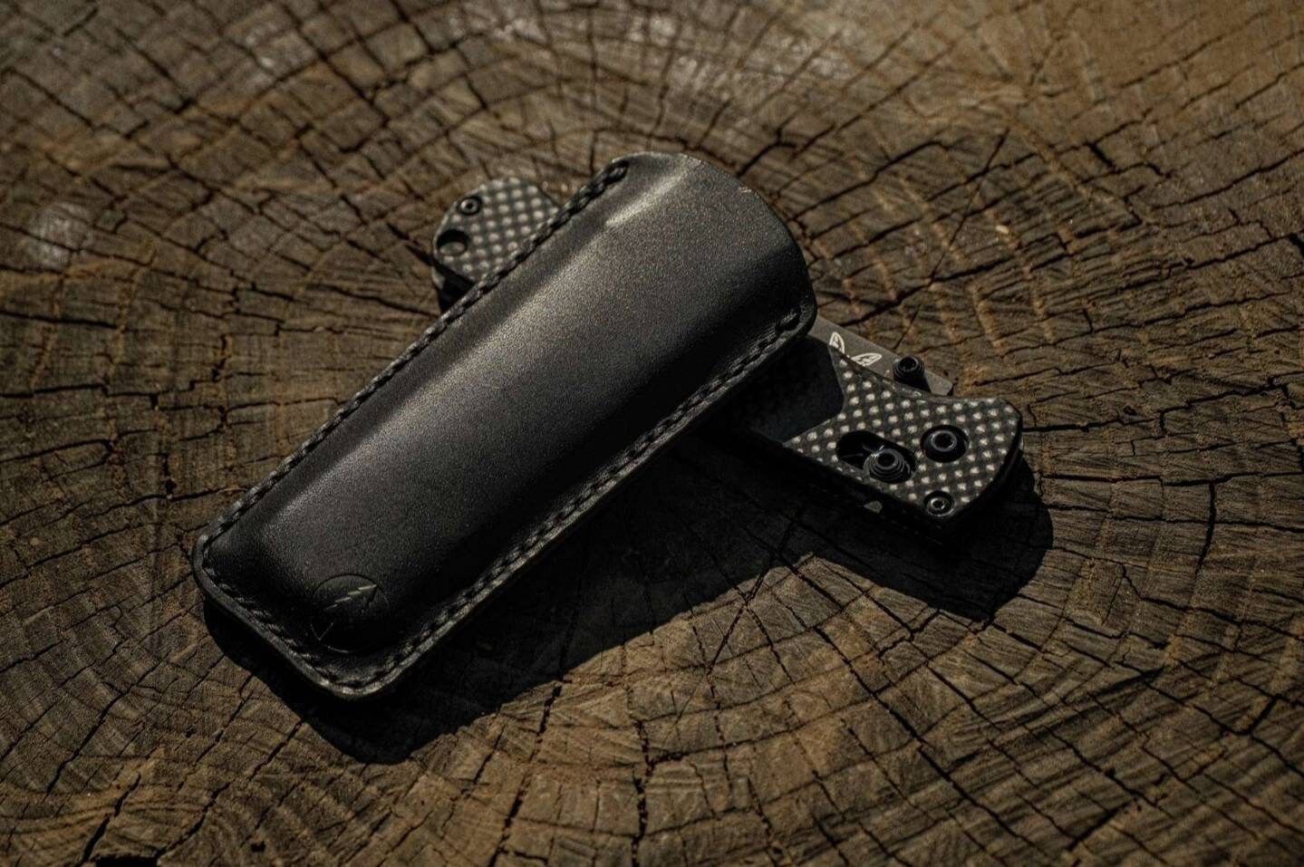 The Gent Handmade EDC Leather Knife Slip Black - Etsy