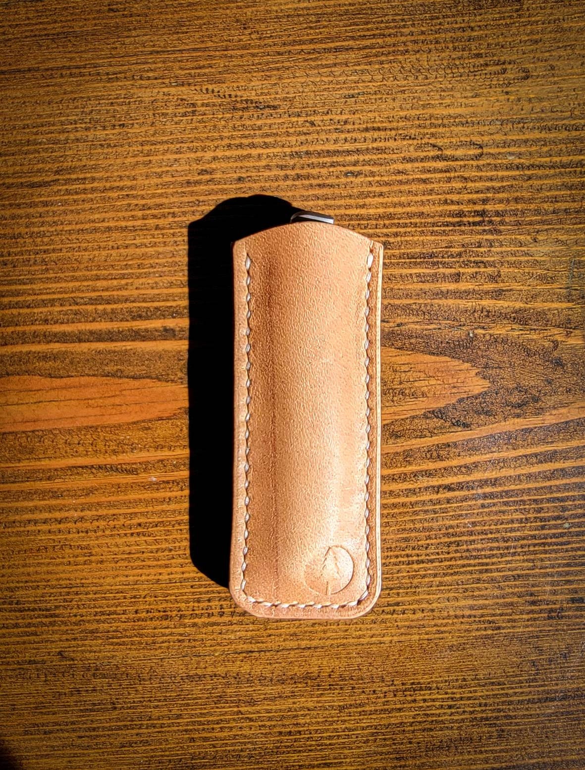 The Gent Handmade EDC Leather Knife Slip Horween Tan - Etsy