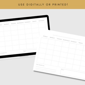 Minimalist Calendar, Blank Calendar, Monthly Calendar, Printable ...