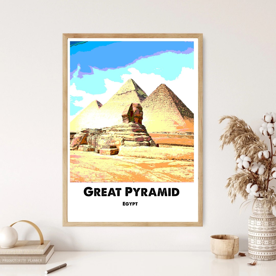 Great Pyramid of Giza, Landscape Wall Print, Wall Print, Unframed A3/A4 ...