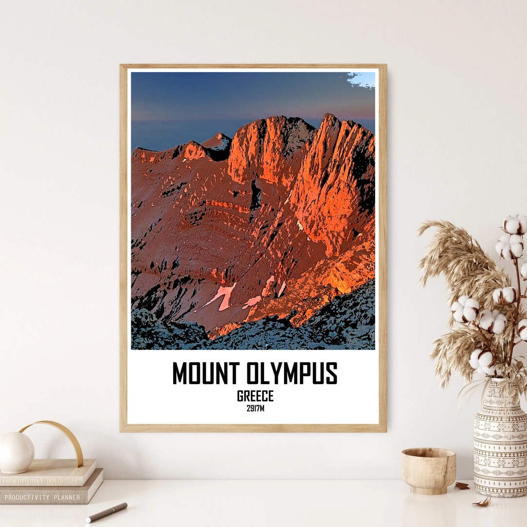 Mount Olympus Wall Print Minimal Poster Art Kitchen Living Room ...