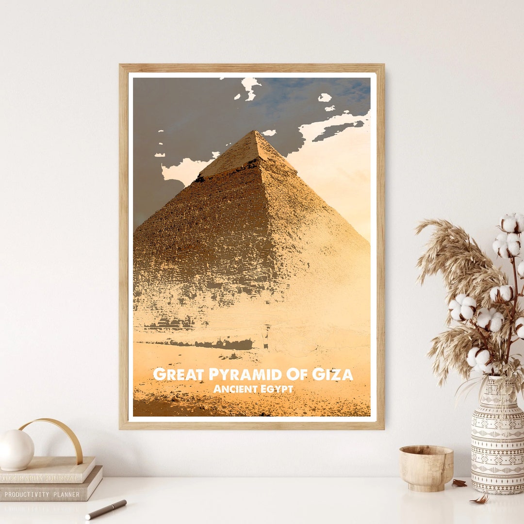 Great Pyramid of Giza, Ancient Egypt, Wall Print, Unframed A3/A4/A5, Poster, Art, Kitchen ...