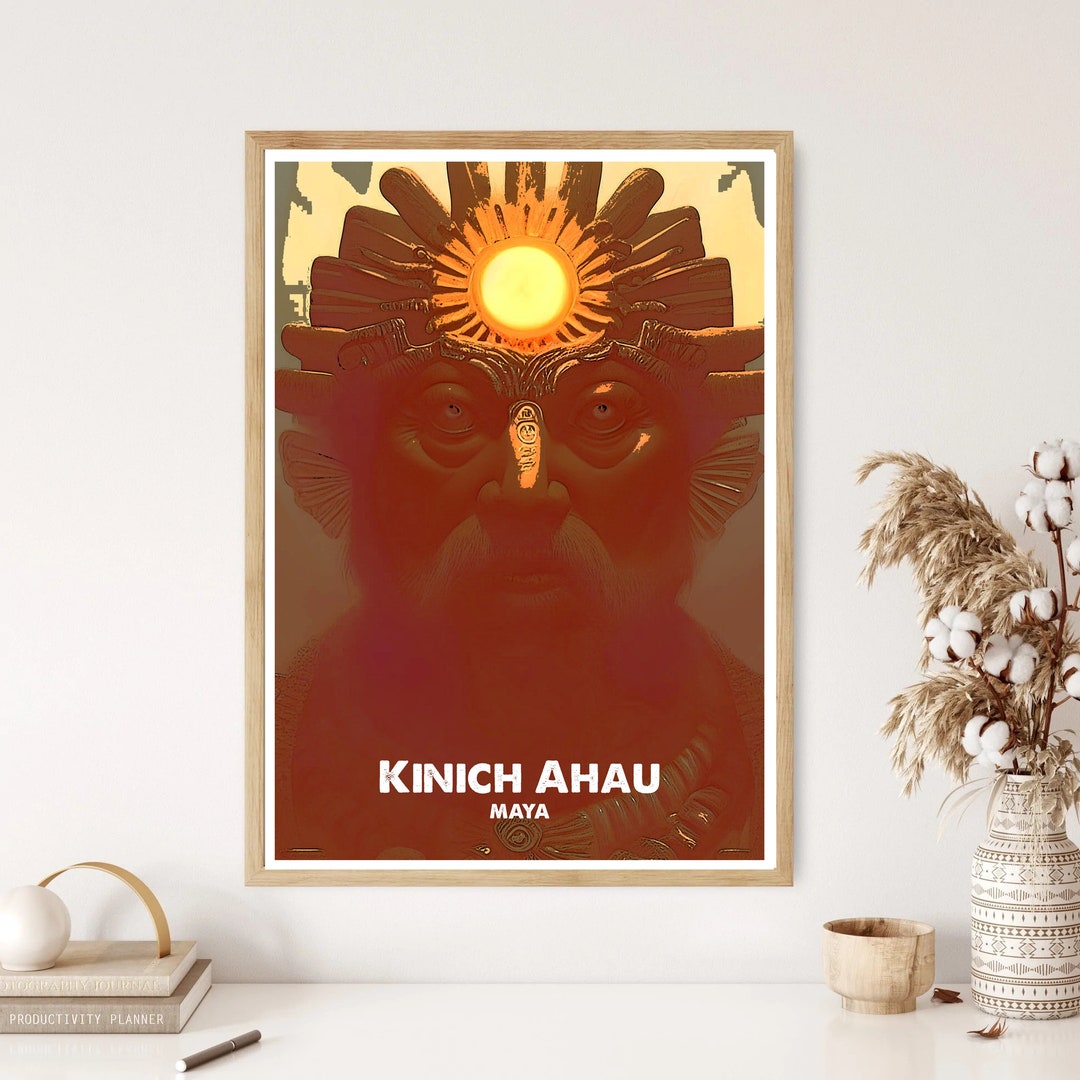 Kinich Ahau, Wall Print, God, Goddess, Maya, God, Unframed A3/A4/A5 ...