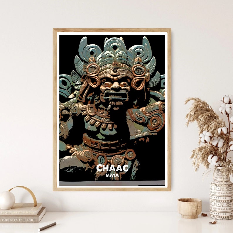Chaac, Wall Print, God, Goddess, Maya, God, Unframed A3/A4/A5, Poster ...