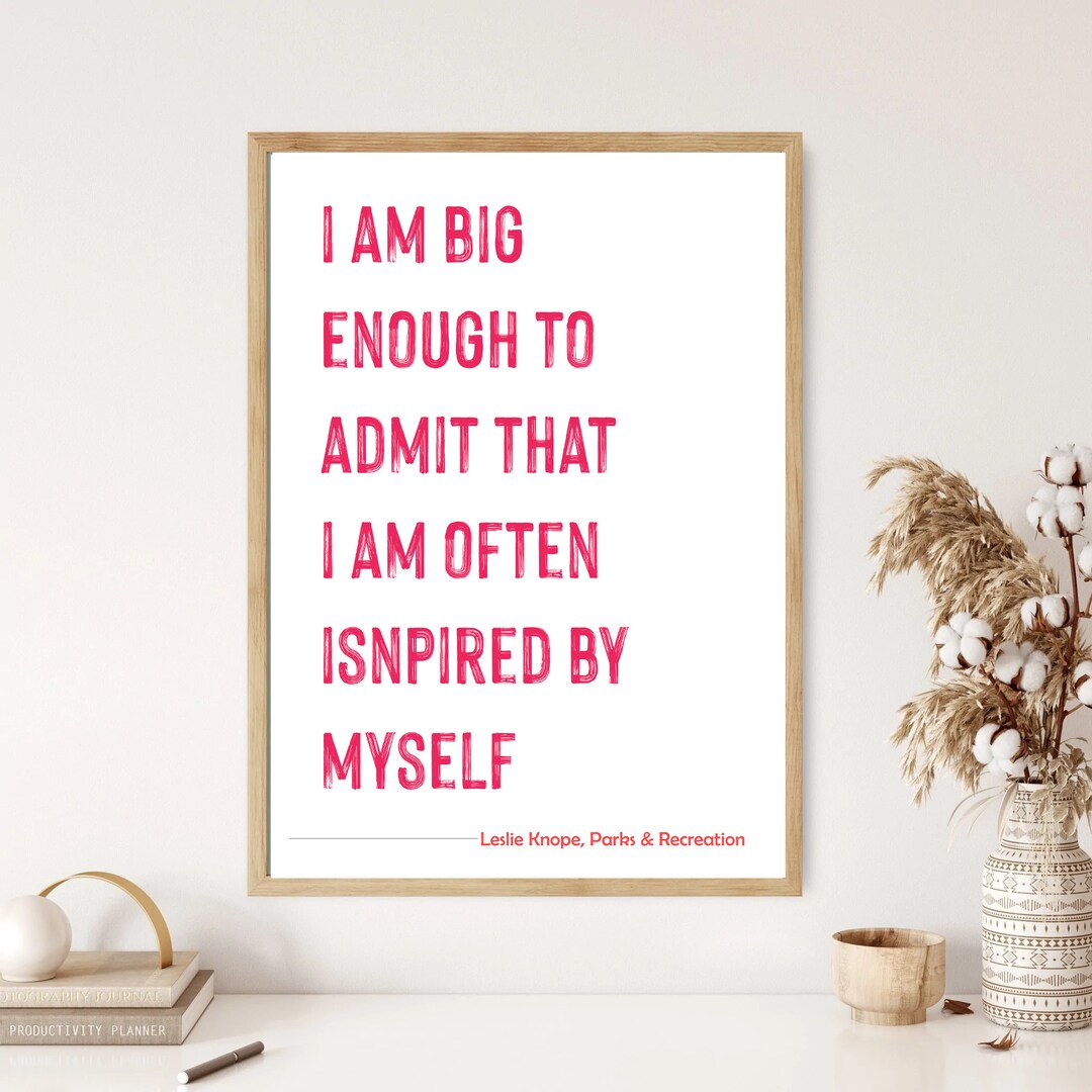 Parks and Rec Leslie Knope Quote Wall Print Poster Art Kitchen Living ...