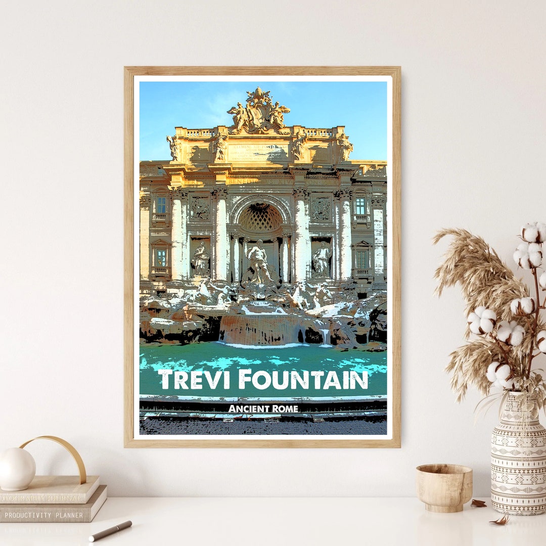 Trevi Fountain, Ancient Rome, Wall Print, Unframed A3/A4/A5, Poster ...