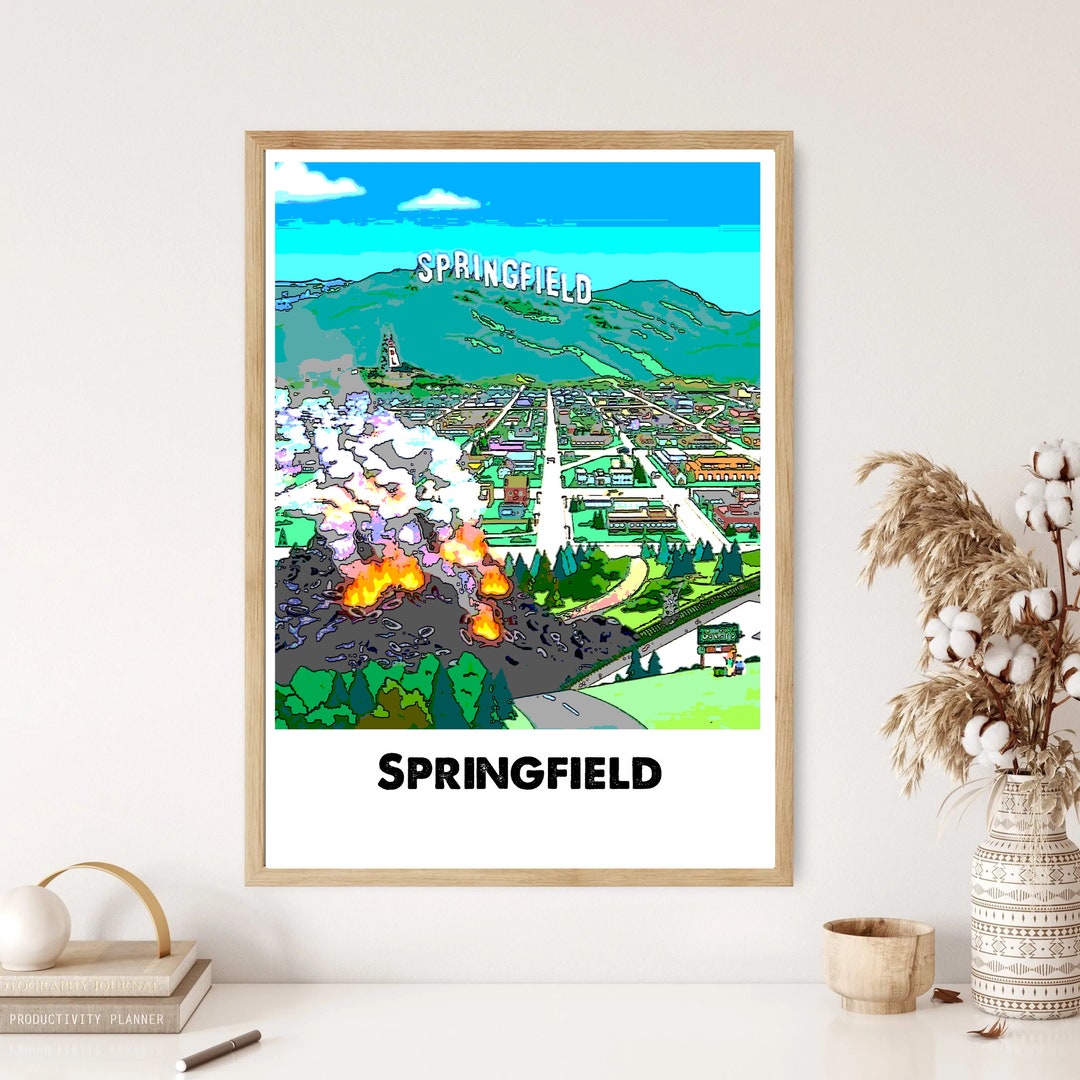 Springfield Print, Unframed A3/A4/A5, Poster, Art, Kitchen/bedroom ...