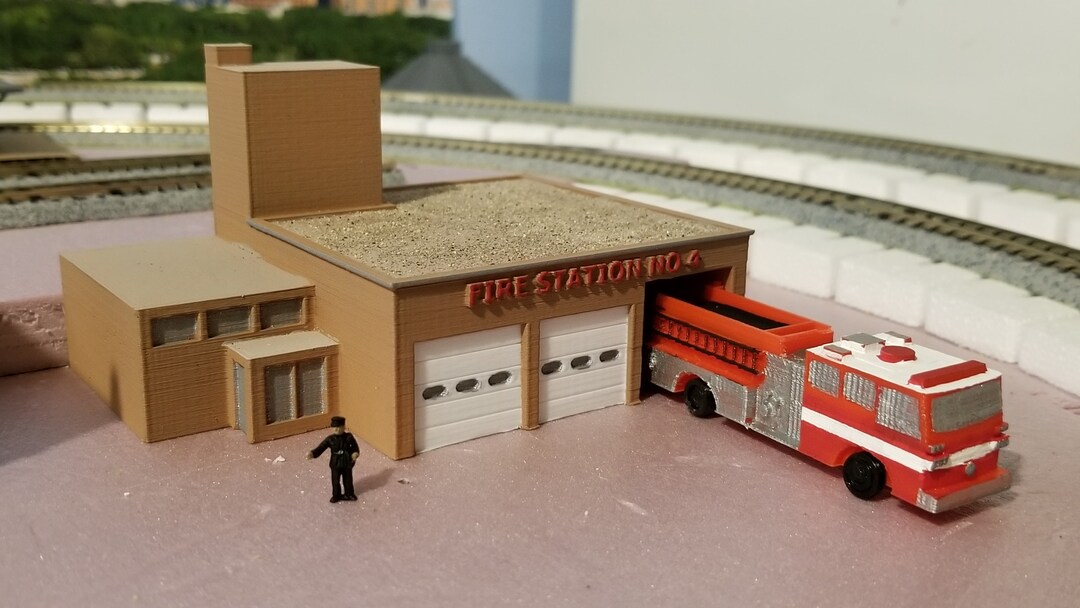 N Scale One Story Main Street Fire Station White Unpainted - Etsy