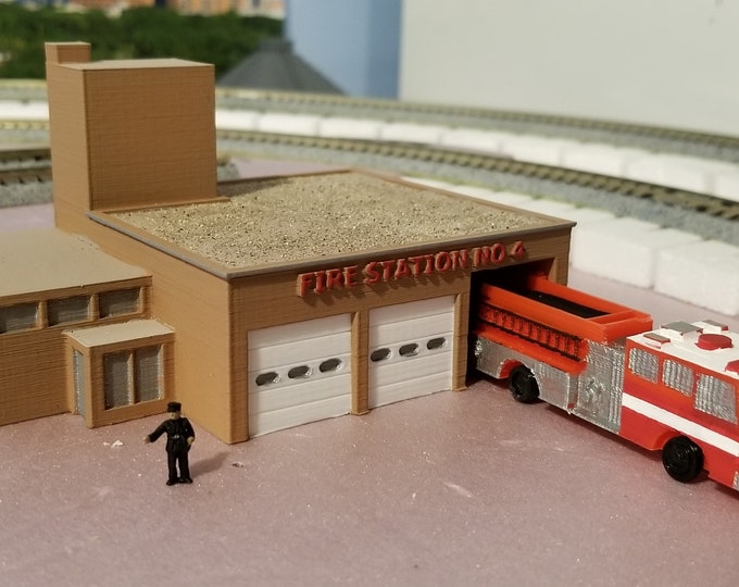 N Scale One Story Main Street Fire Station White Unpainted - Etsy