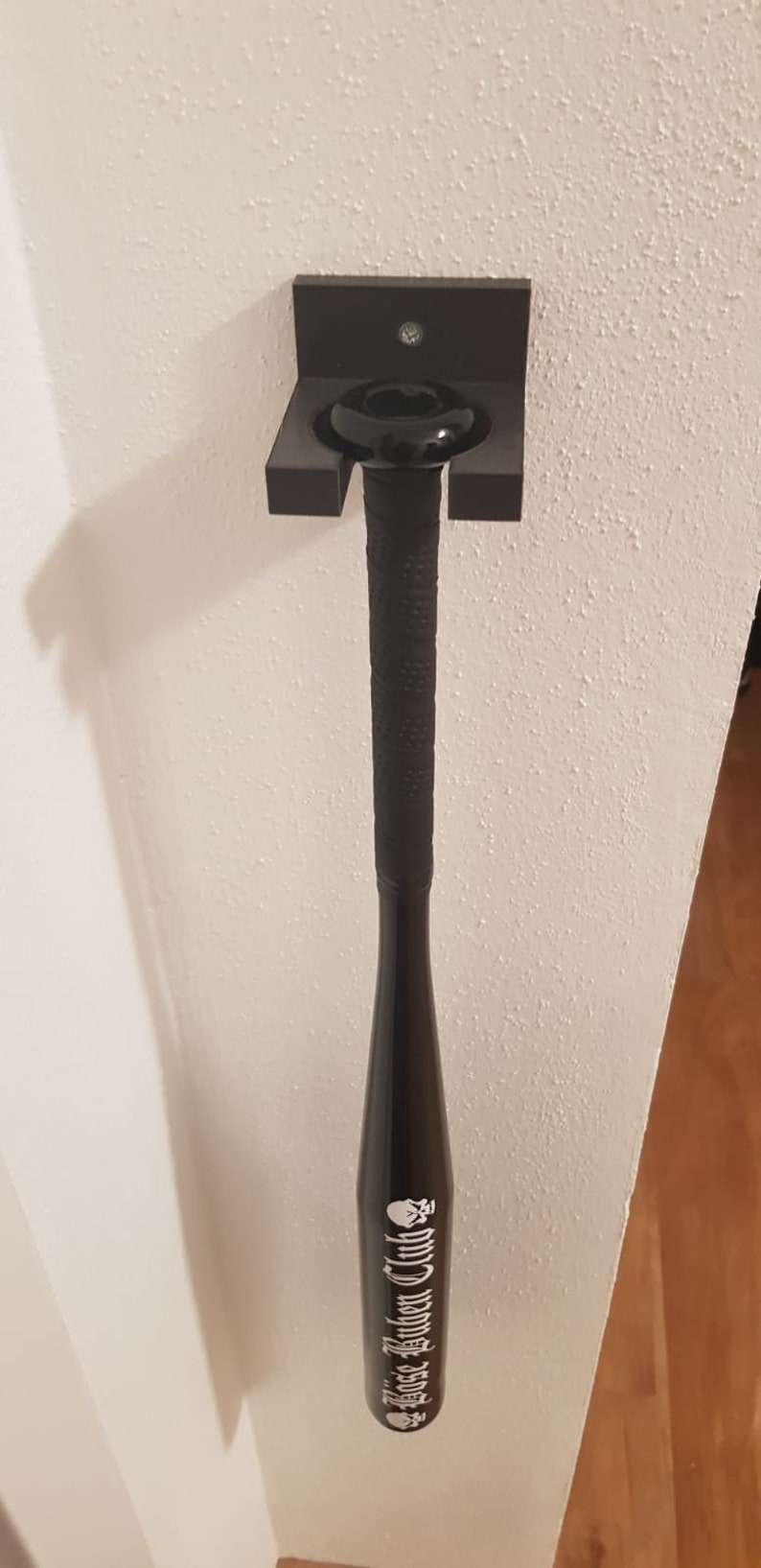 Baseball Bat Holder Single Rack ALUMINUM or WOOD VERTICAL Wall Mount ...