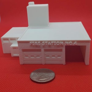 N Scale One Story Main Street Fire Station White Unpainted - Etsy