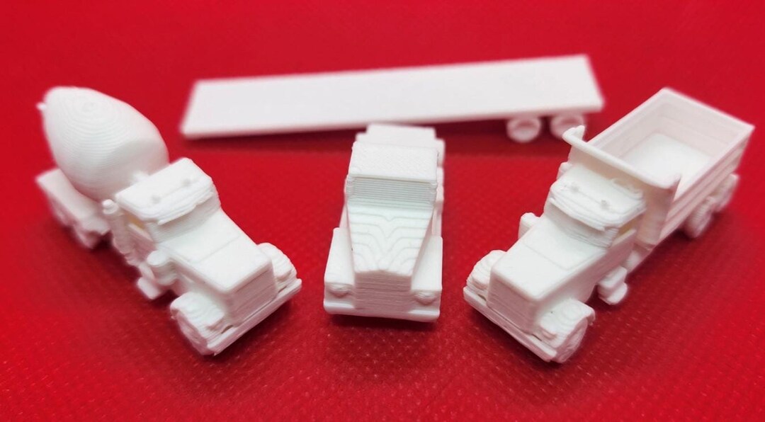 N Scale 3 Truck Set Dump Cement Semi Flat Bed 1:160 Model Unpainted - Etsy