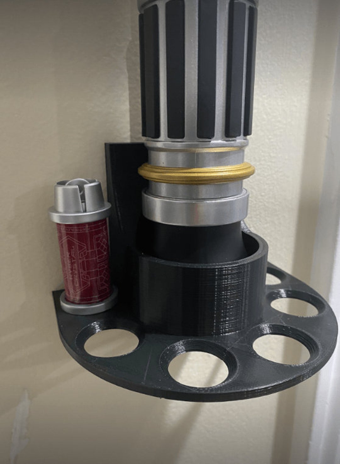 Lightsaber Wall Mount Holder Savi's Workshop Holds 6 Kyber Crystal ...