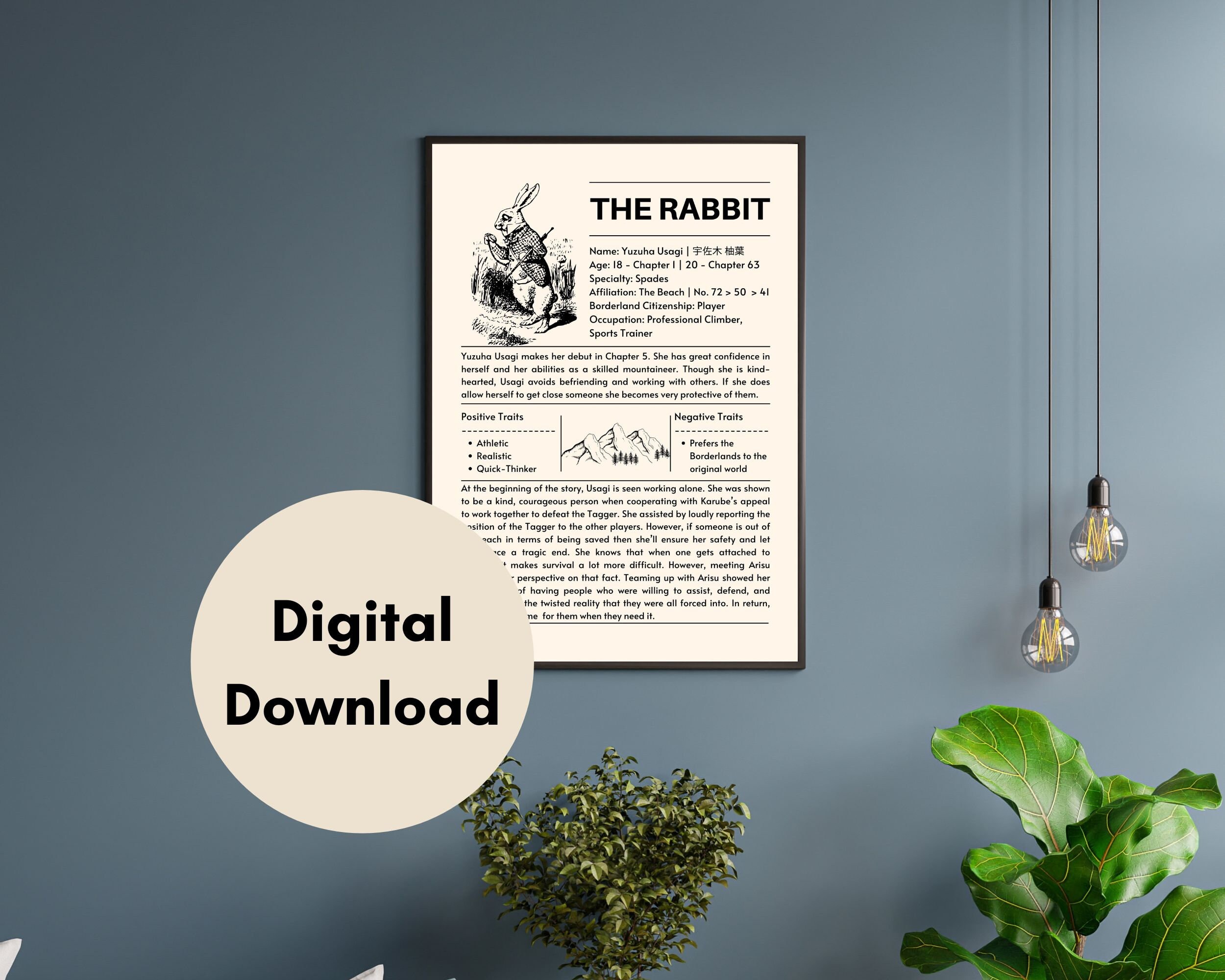 Alice in Borderland Rabbit Downloadable Printable Wall Art. Rabbit ...