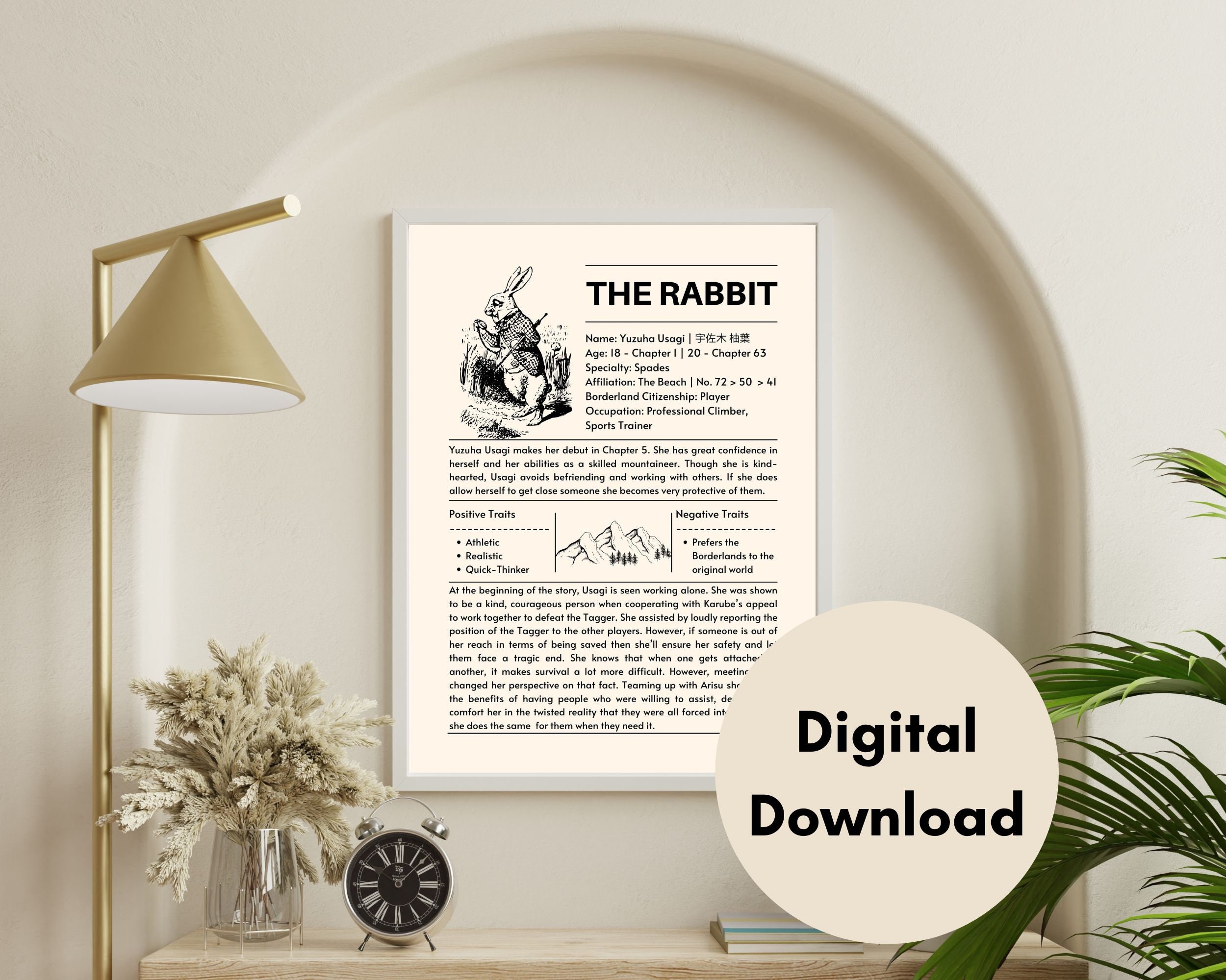 Alice in Borderland Rabbit Downloadable Printable Wall Art. Rabbit ...