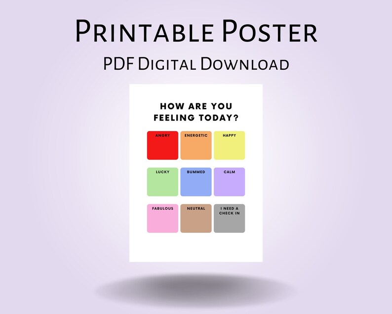 Daily Mental Health Check in Poster Daily Check in Well Being Check in ...