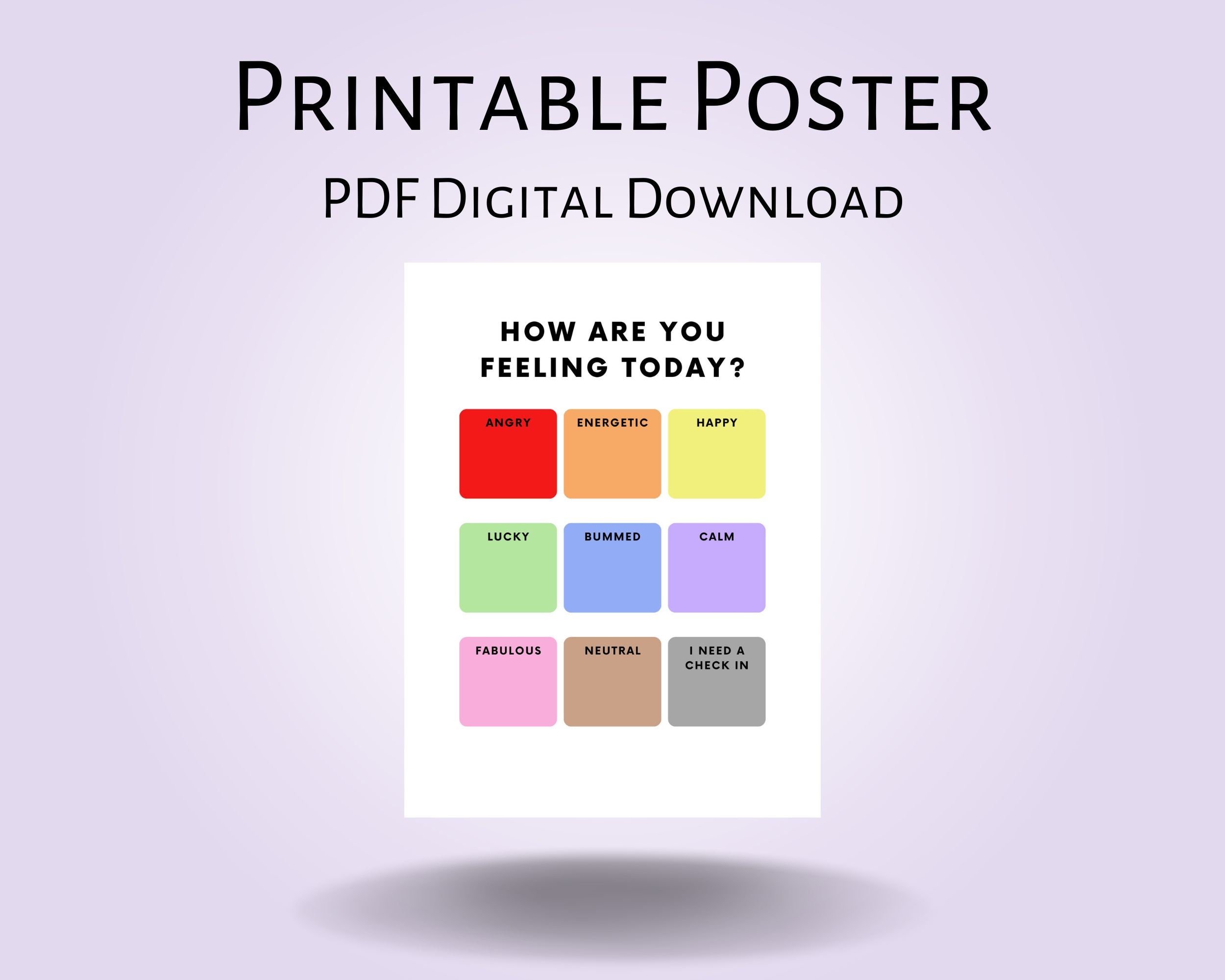 Daily Mental Health Check in Poster Daily Check in Well Being Check in ...