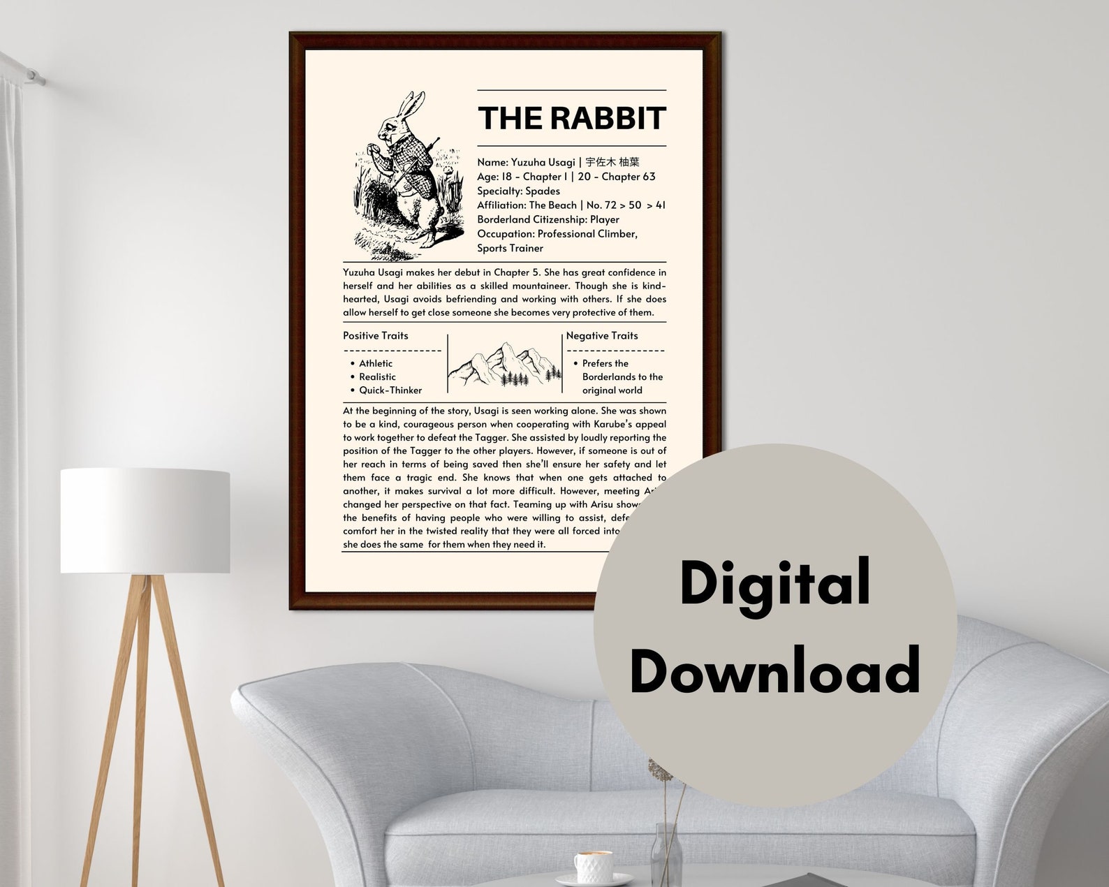 Alice in Borderland Rabbit Downloadable Printable Wall Art. Rabbit ...