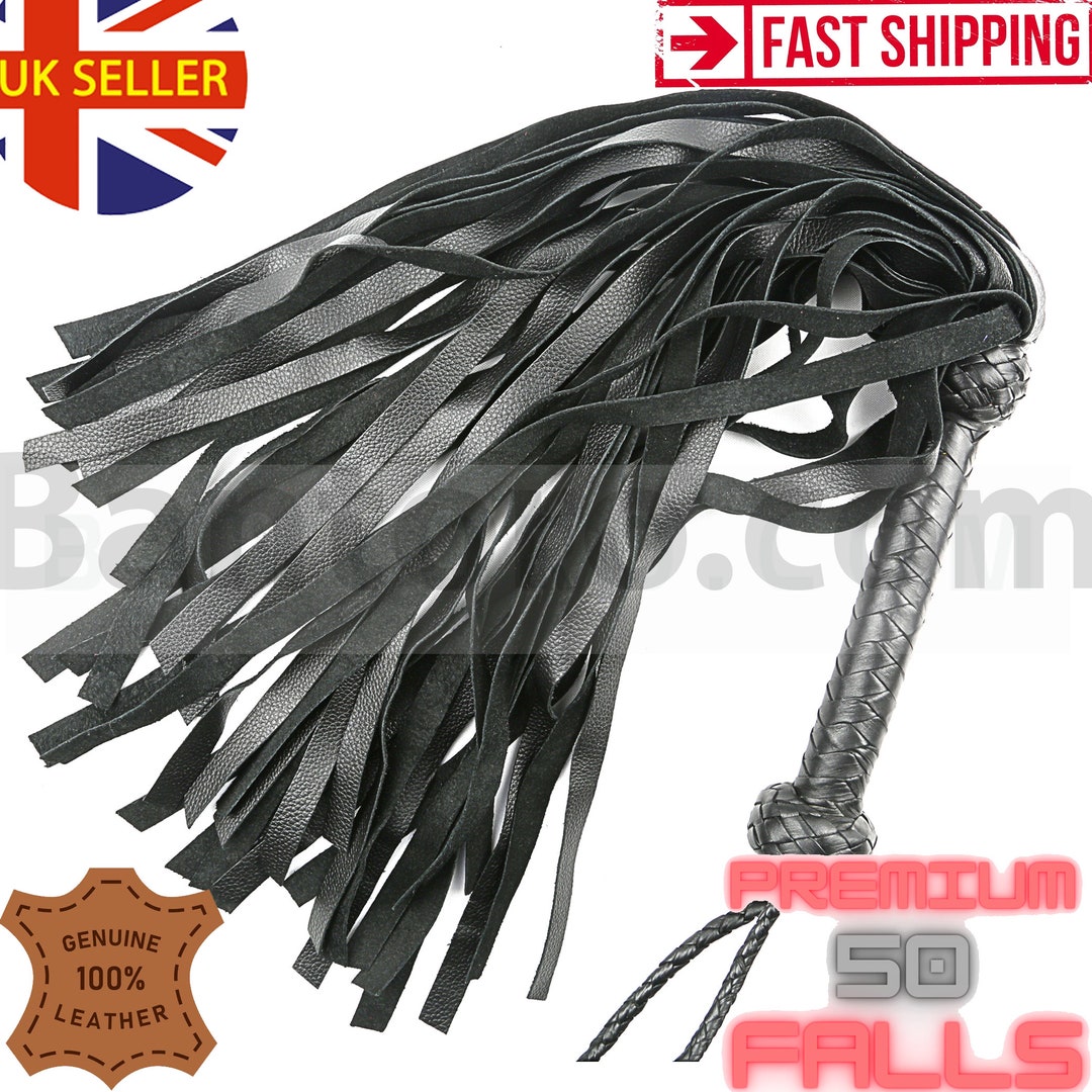 Premium Genuine Cowhide Leather Flogger 50 Falls / Tails Heavy Duty Cat ...