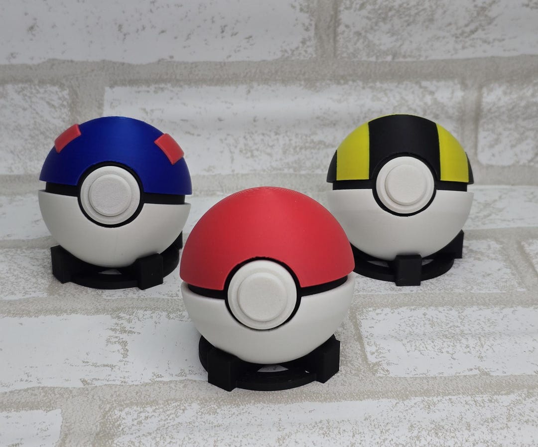 3D Printed Poke Ball Clicker: Fidget Desk Toy With Stand - Etsy