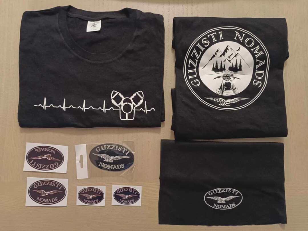 Guzzisti Nomads Two Logo T-shirt Kit: Bandana, Patch & Stickers - Etsy