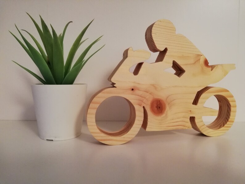 Wooden Motorcycle Rider Figure, Motorcycle Gift, Gift for Him, Gift for ...