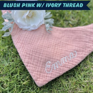Custom Baby Bib Embroidered With Script Name Chainstitched Cotton ...