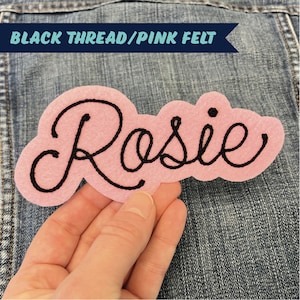 Custom Name Patch With Cursive Script Font | Handmade Chainstitch Embroidered Personalized Iron ...