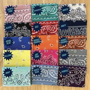 Personalized Chainstitch Embroidered Bandana With Custom Name Cotton ...