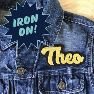 Custom Personalized Iron-on Name Patch - Handmade Chainstitch Embroidery - Choose Your Own ...