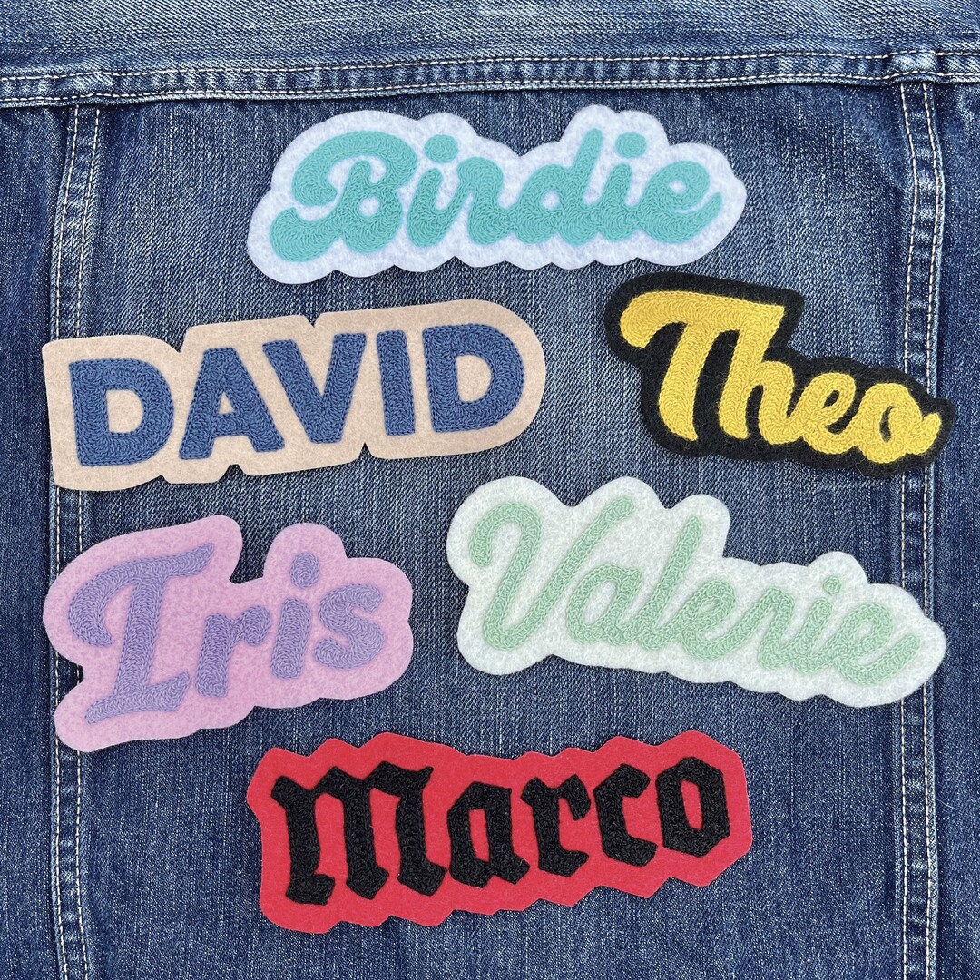 Custom Personalized Iron-on Name Patch - Handmade Chainstitch Embroidery - Choose Your Own ...