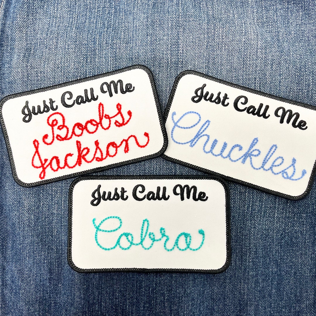 Custom Chainstitched 'just Call Me Retro Name Tag or - Etsy Canada