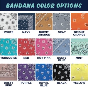 Personalized Chainstitch Embroidered Bandana With Custom Name Cotton ...