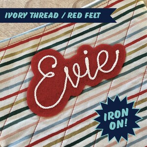 Name Patch With Cursive Script Font for Christmas Stocking | Handmade ...