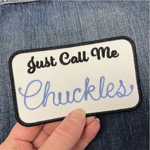Custom Chainstitched 'just Call Me" Retro Name Tag or Nickname Patch ...