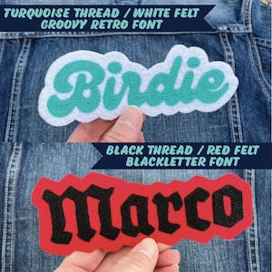 Custom Personalized Iron-on Name Patch - Handmade Chainstitch Embroidery - Choose Your Own ...