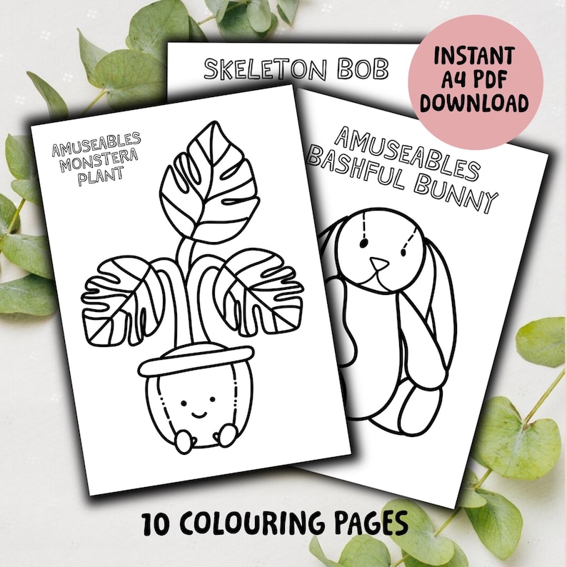 Jellycat Digital Download Printable Coloruing Pages INSTANT DOWNLOAD - Etsy