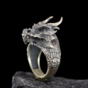 Dragon Ring Men,oxidized Dragon Ring,men Dragon Silver Ring,handmade ...
