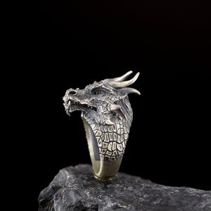 Dragon Ring Men,oxidized Dragon Ring,men Dragon Silver Ring,handmade ...