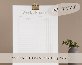 Blank Printable Checklists, Weekly Routine Planner Printable, Checklist ...