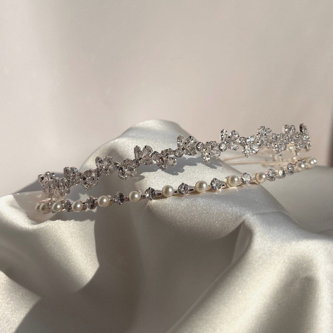 Pearl & Crystal Bridal Tiara, Pearl Wedding Tiara, Pearl Bridal Crown ...