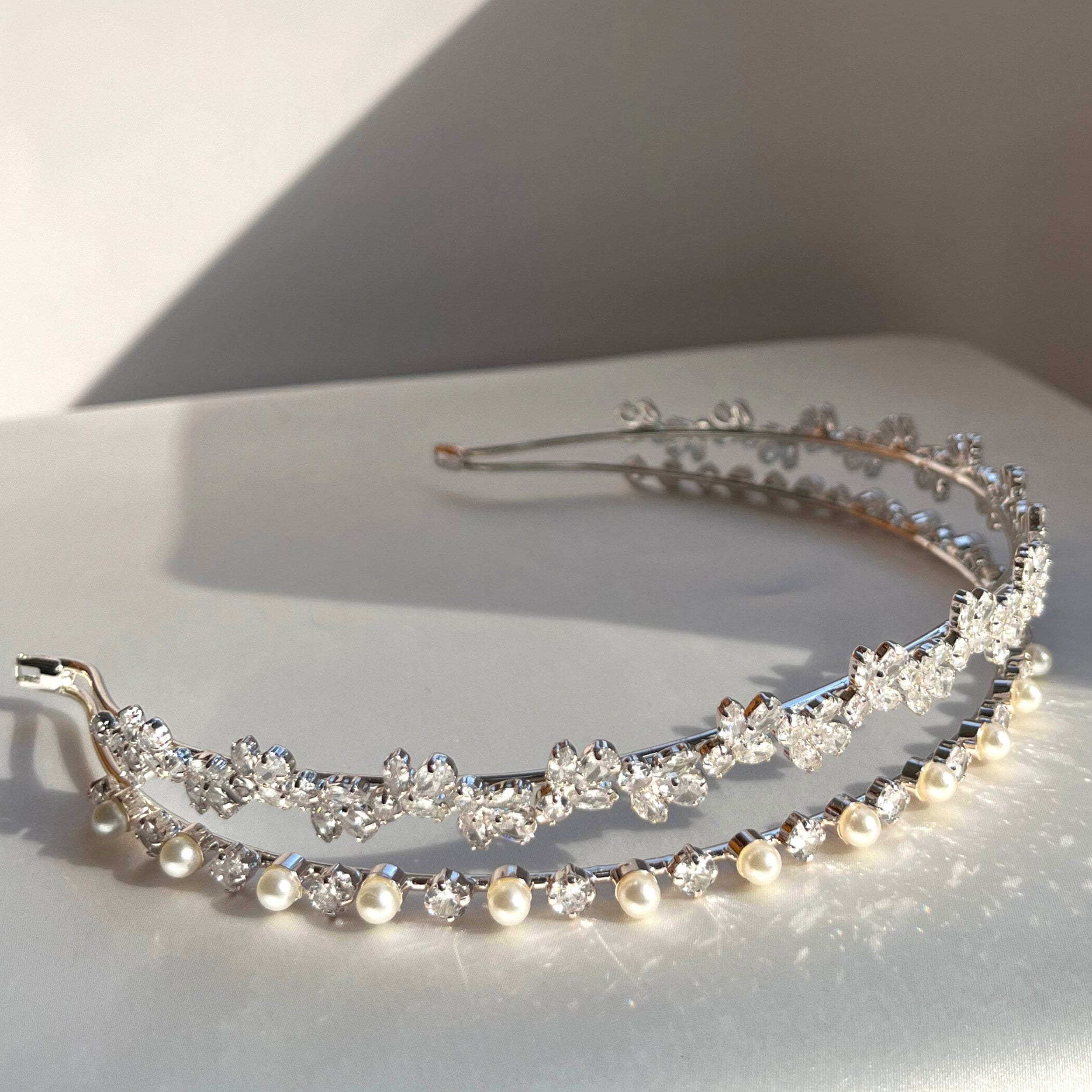 Pearl & Crystal Bridal Tiara, Pearl Wedding Tiara, Pearl Bridal Crown ...