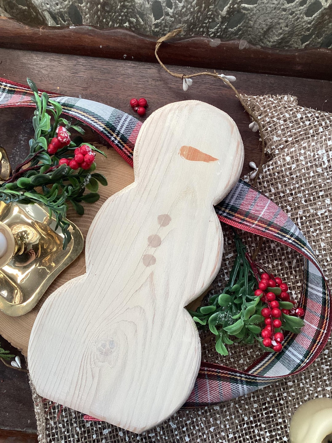 Rustic Wooden Snowman Holiday Decor -shelf Sitter- Desk Decor- - Etsy