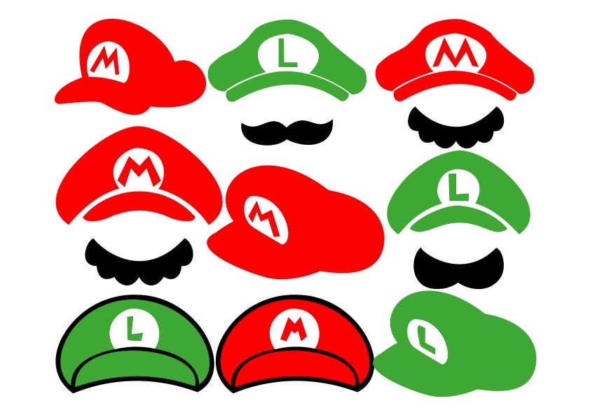 Super Mario Lettering & Hats SVG Download File - Etsy