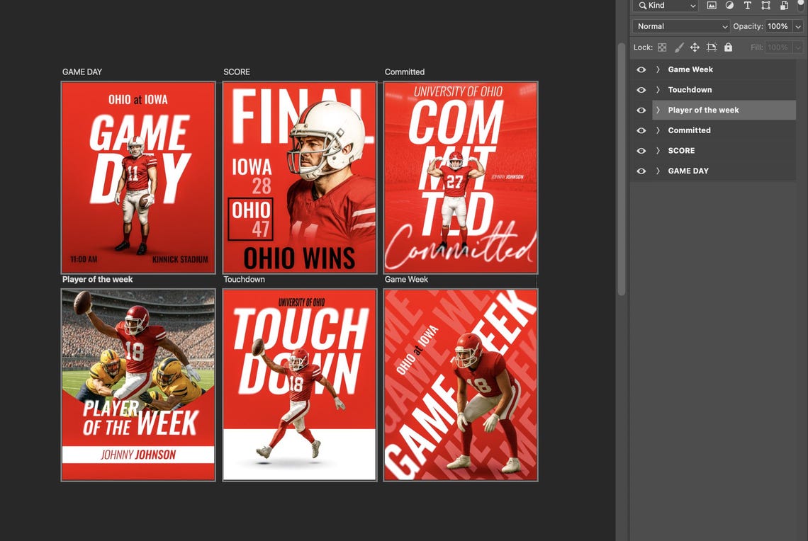 6 Sports Social Media Graphics – PSD Templates - Etsy