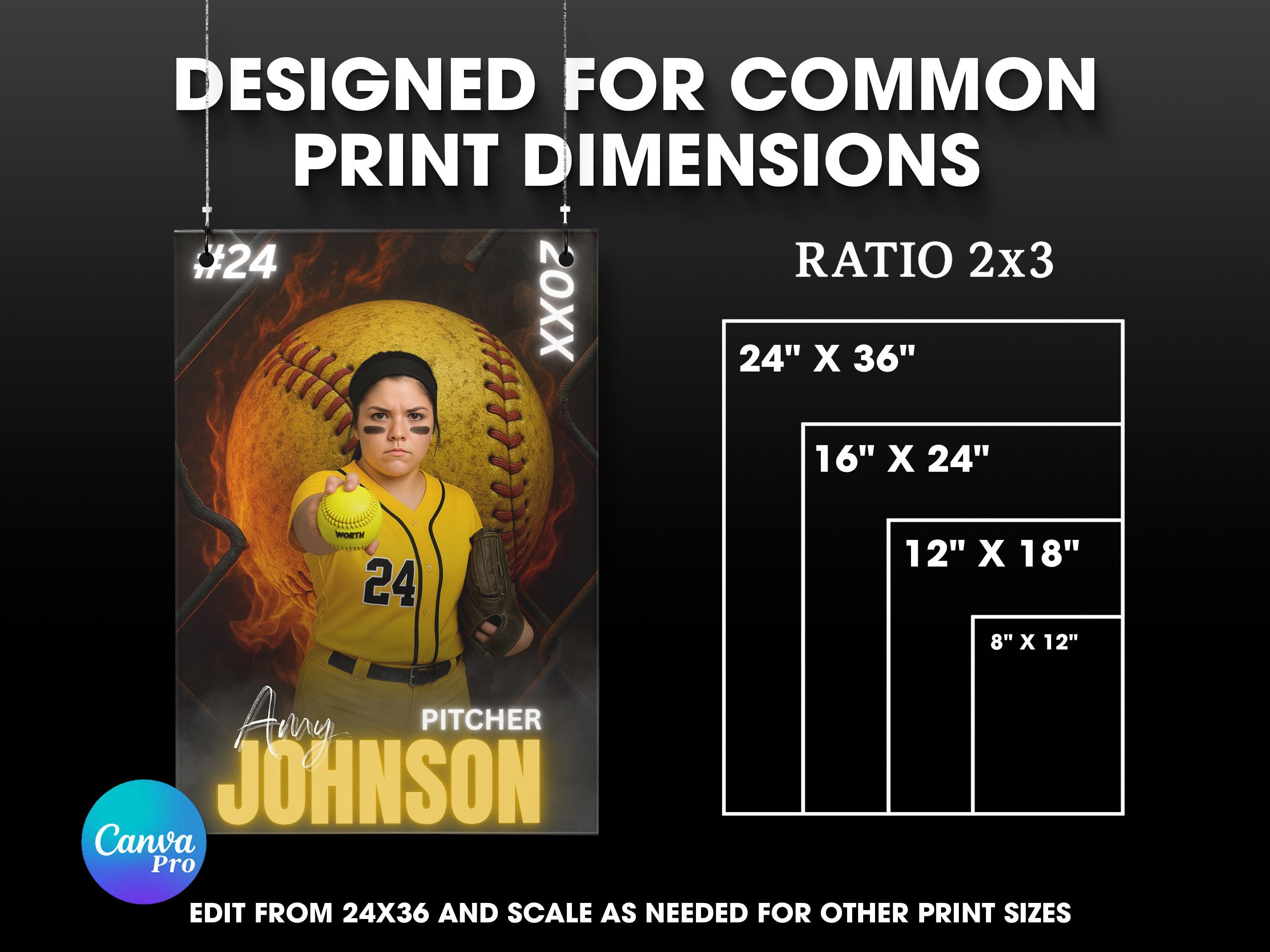 Custom Softball Banner Template | Editable Canva Download | 24x36 ...