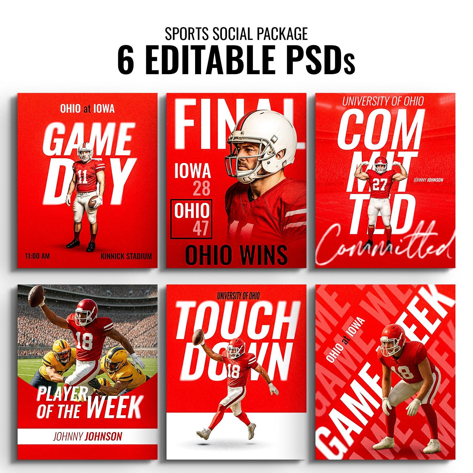 6 Sports Social Media Graphics – PSD Templates - Etsy
