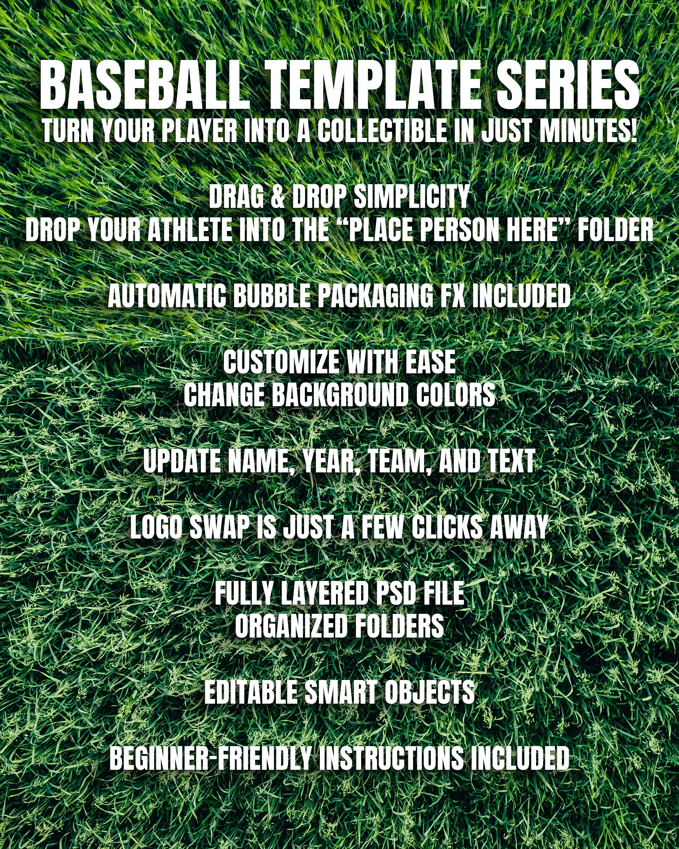 Editable Photoshop Action Figure Template Series | Baseball Packaging ...