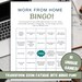 Work From Home Bingo, Virtual Office Game, Zoom Bingo, Work Party Game, Work From Home Game, Fun ...